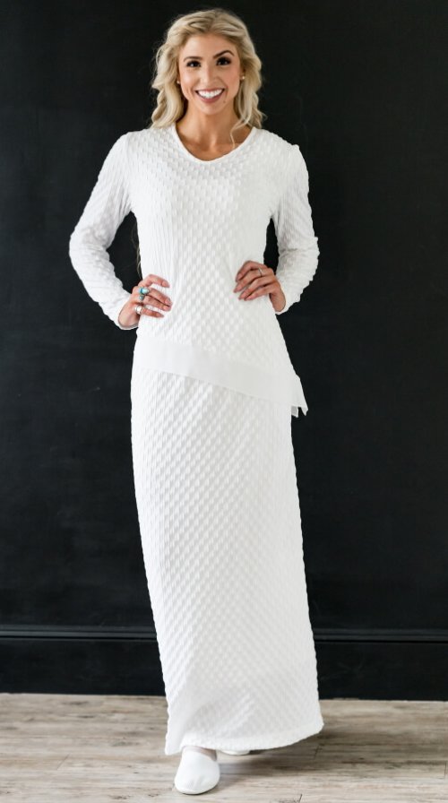 LDS Temple Dresses and Sets | White Elegance