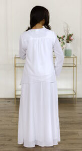 Bloomington Set #2585 | LDS Temple Skirt & Blouse Set | White Elegance