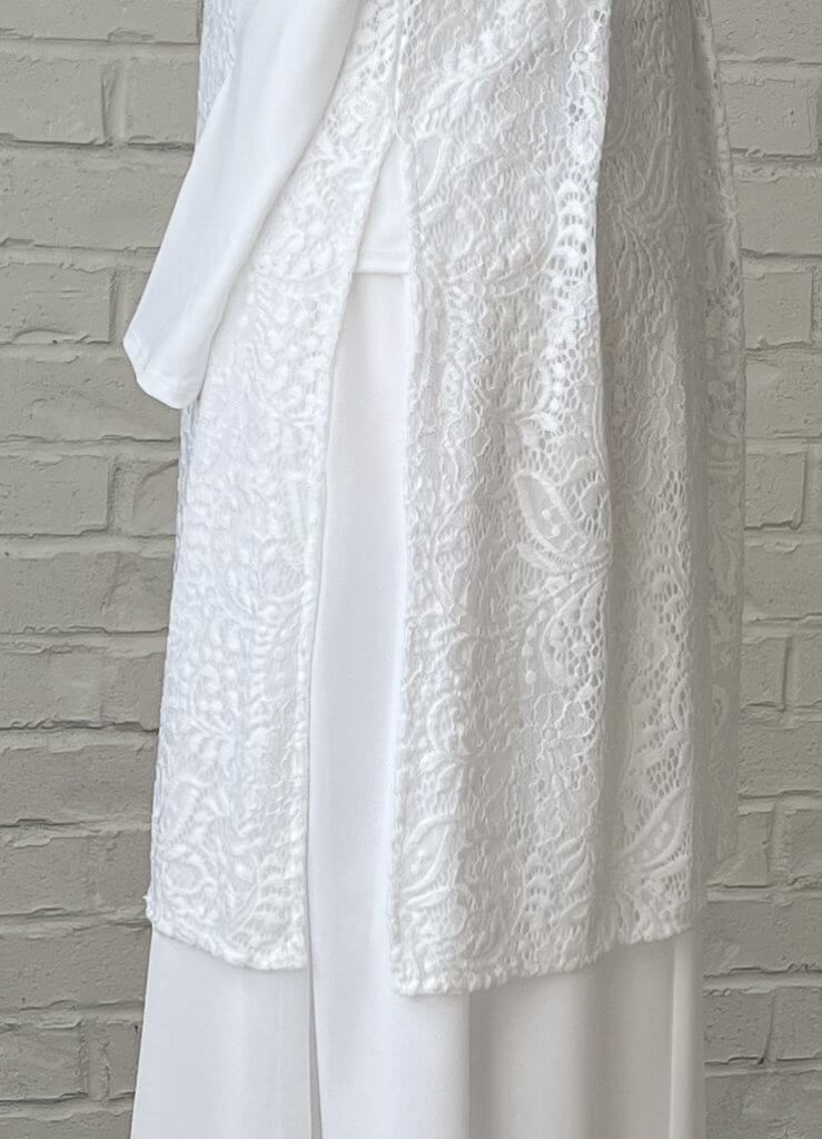 Essex Lace Vest | LDS Temple Clothing | White Elegance